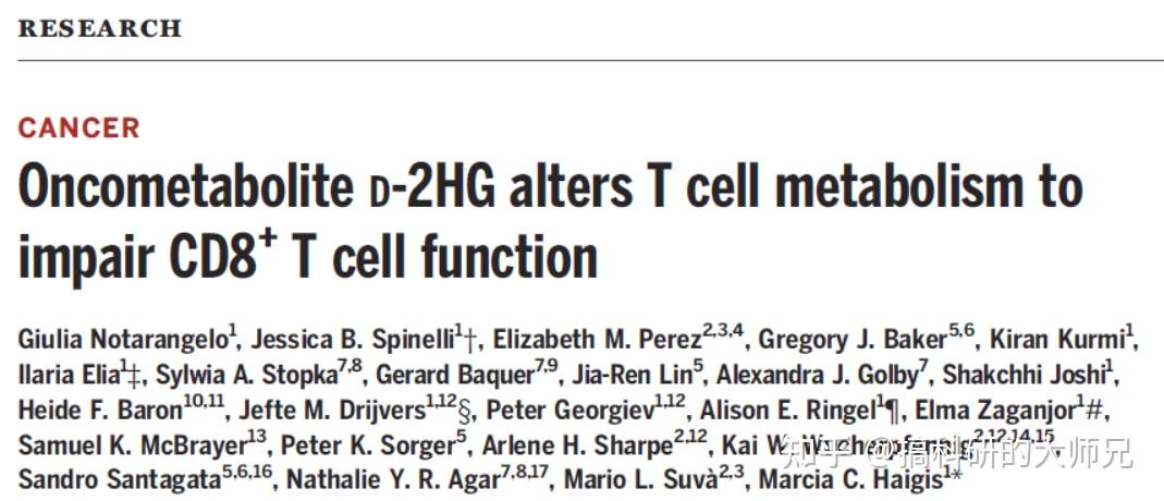 研究生如何进行文献精读？主刊Science教你大热的代谢免疫研究思路—肿瘤细胞分泌促癌代谢物D-2HG抑制CD8 T细胞糖酵解 - 知乎