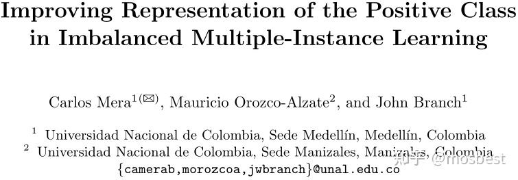 Improving Representation of the Positive Class in Imbalanced Multiple-Instance Learning - 知乎
