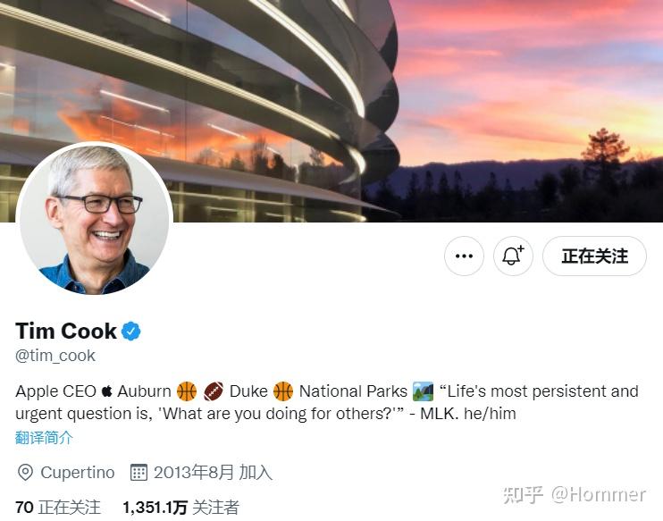 如何像何同学一样得到苹果CEO 蒂姆库克（Tim Cook）的青睐？答案在他Twitter关注的70个账号里。 - 知乎