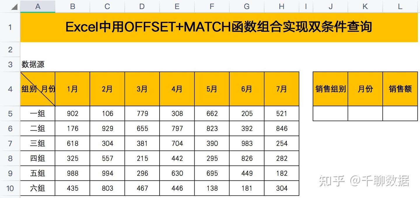 Excel高效函数，OFFSET+MATCH组合使用，让你简单实现双条件查询 - 知乎