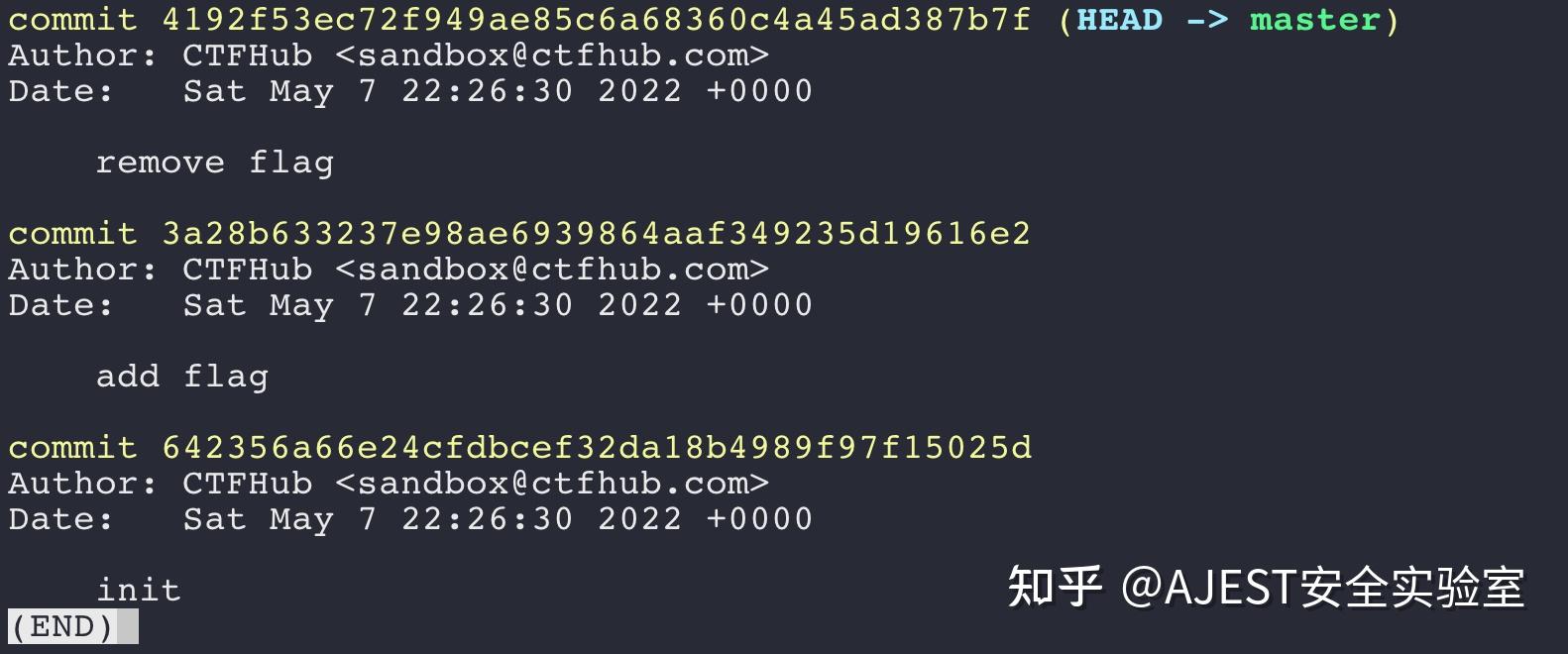 [CTFHub] 技能树/Web/信息泄露/Git 泄露/Log - 知乎