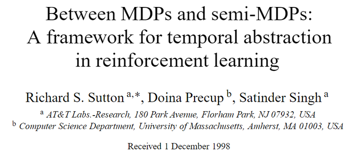 [2] [theory] Between MDP and semi-MDP - 知乎