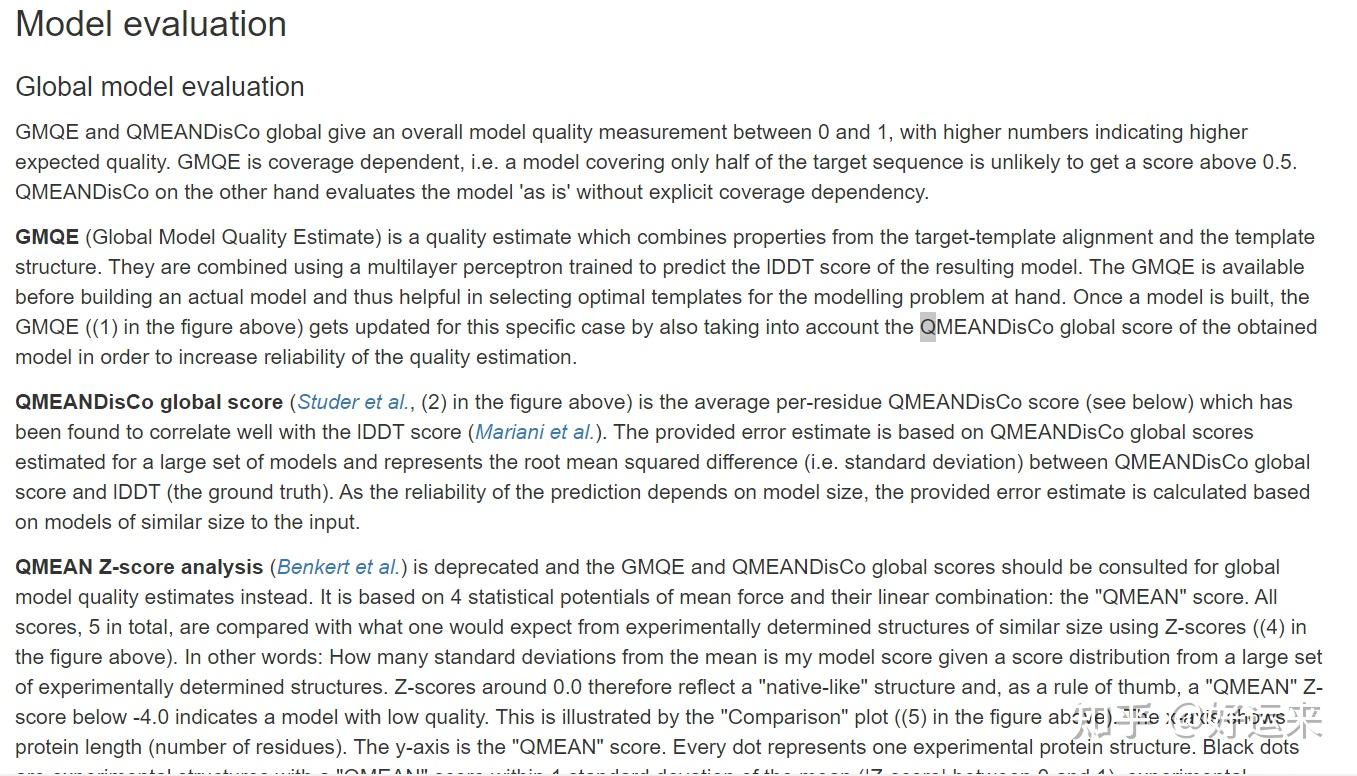 Swiss model 的预测结果GMQE和QMEAN4，是什么意思？ - 知乎