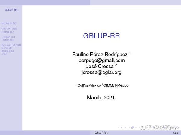 GBLUP-RR in BGLR - 知乎