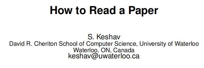 《How to Read a Paper》S.Keshav.et al. 浅译 - 知乎