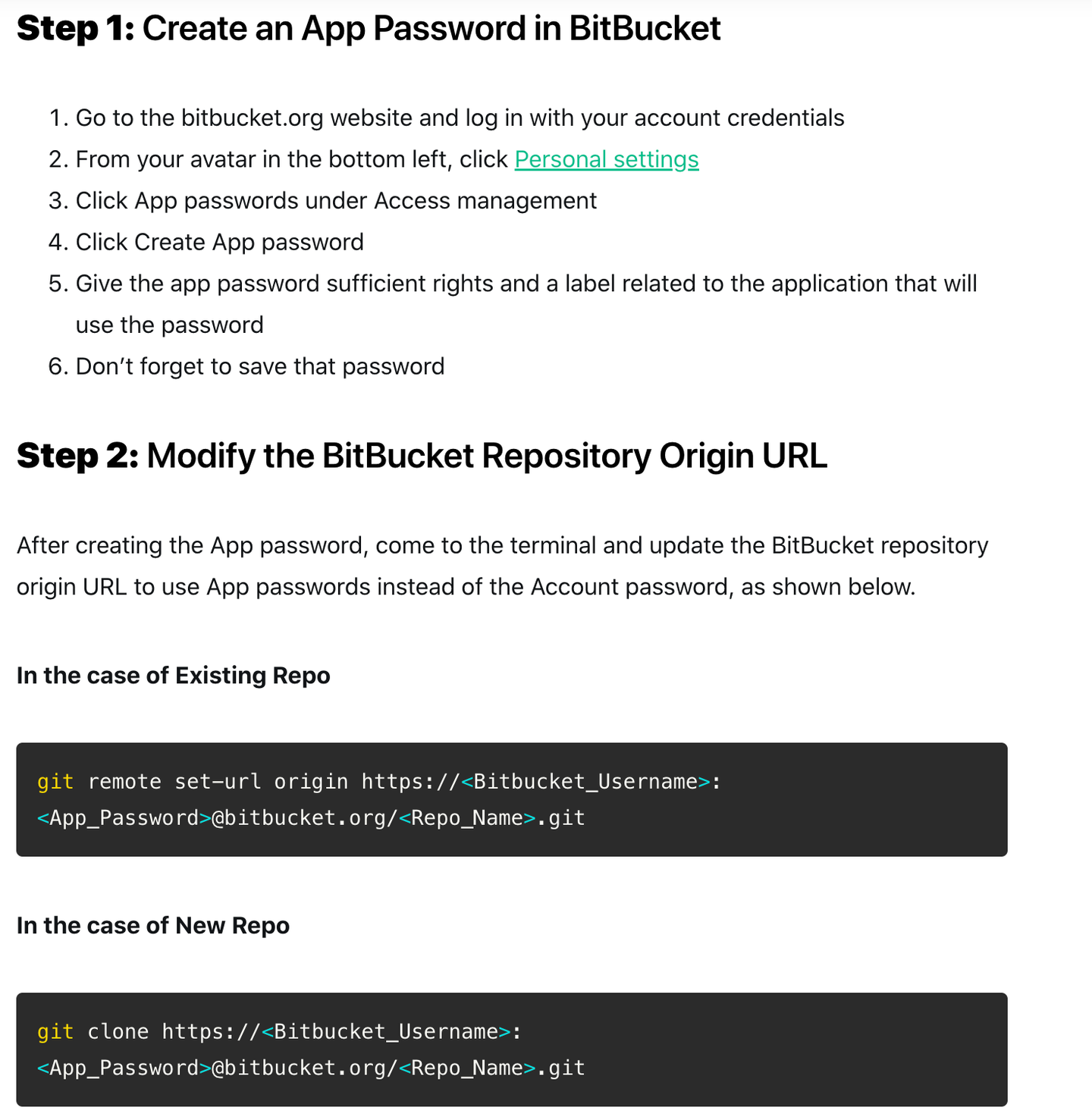 Bitbucket设置代码仓库密码 - 知乎