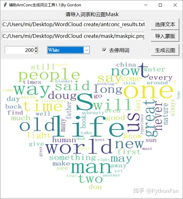 Python辅助antconc生成词云图 知乎 