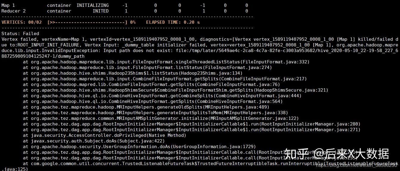 Hive3.1.2+大数据引擎Tez0.9.2安装部署到使用测试（踩坑详情） - 知乎