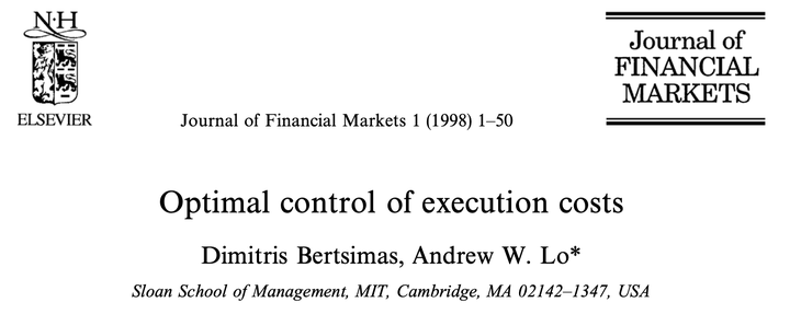 文章：Optimal control of execution costs执行成本的最优控制 - 知乎