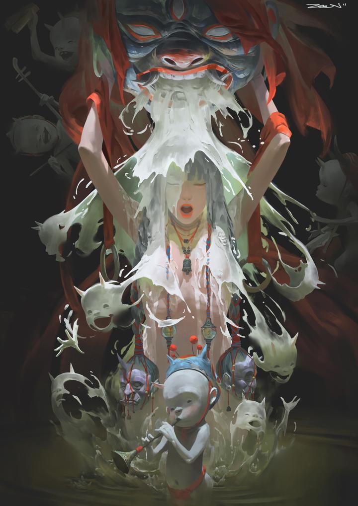 插画师分享|当摆渡人遇上朋克风| ZeenChin - 知乎