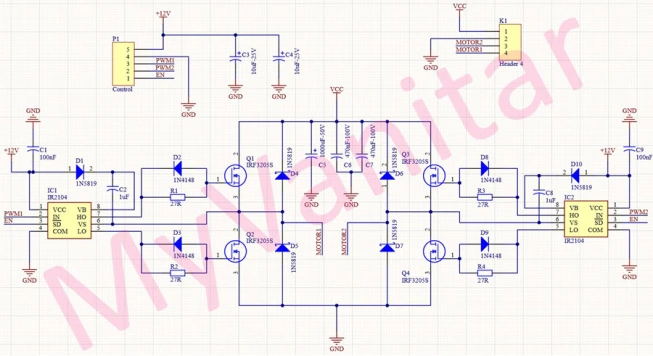 使用功率MOSFET来搭建H桥PWM直流电机驱动器 - 知乎