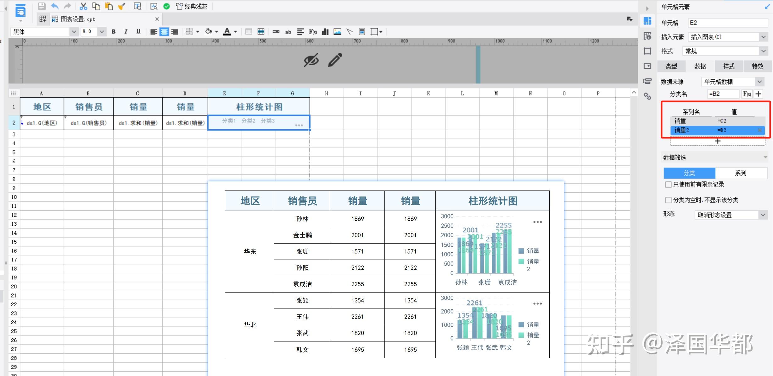 FineReport(5）图表使用基础 - 知乎