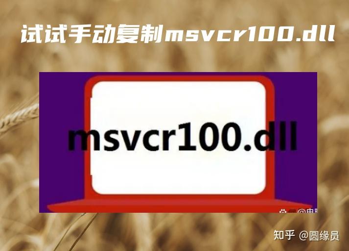 “找不到msvcr100.dll”怎么办？手把手教你彻底解决msvcr100.dll丢失的5大方法，亲测有效！ - 知乎