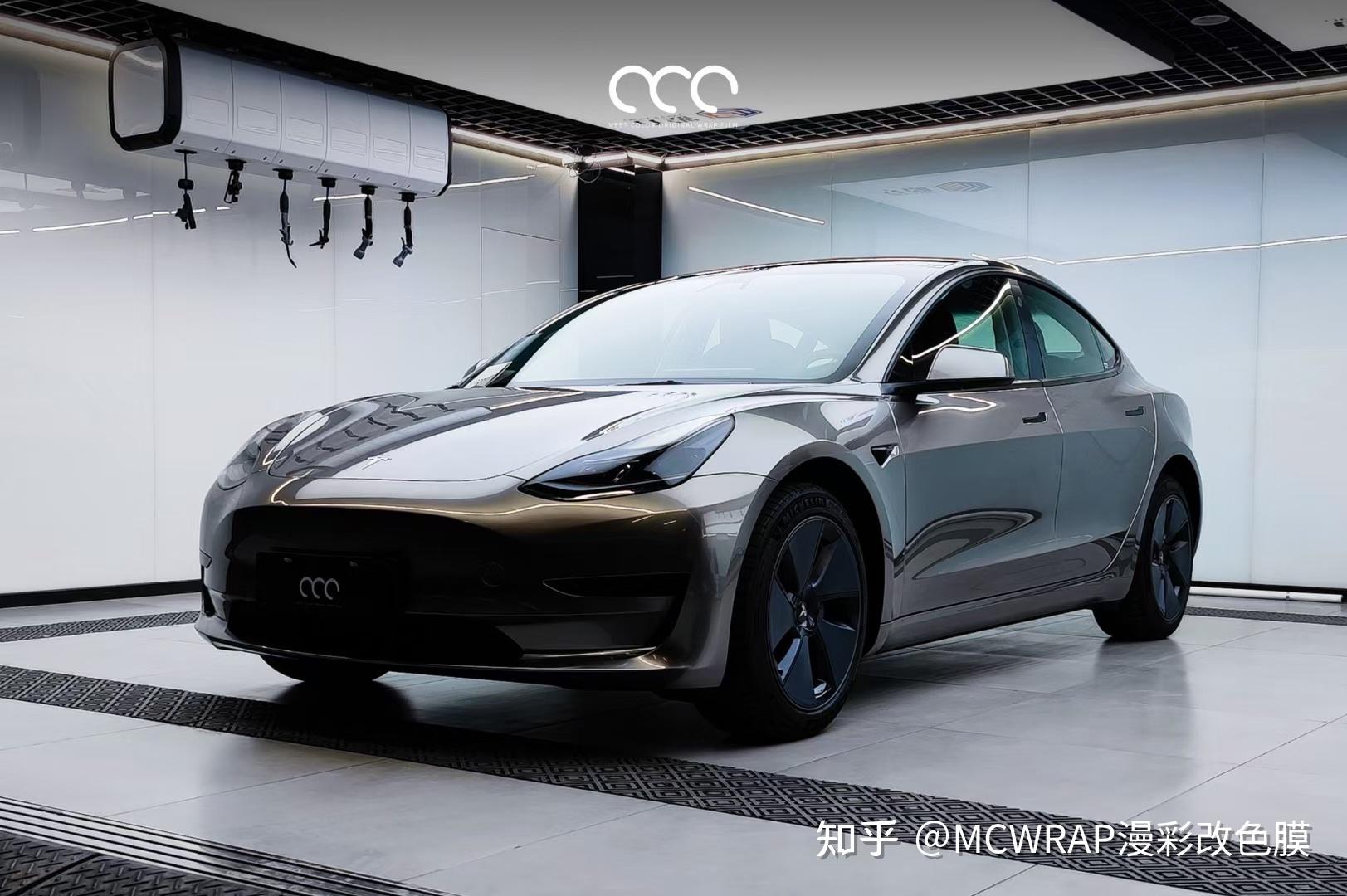 特斯拉Model 3漫彩改色膜PET 液态金属银,2022年爆款颜色 - 知乎