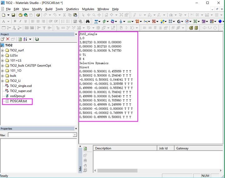 Materials Studio一键获取VASP POSCAR的脚本：xsd2pos.pl - 知乎