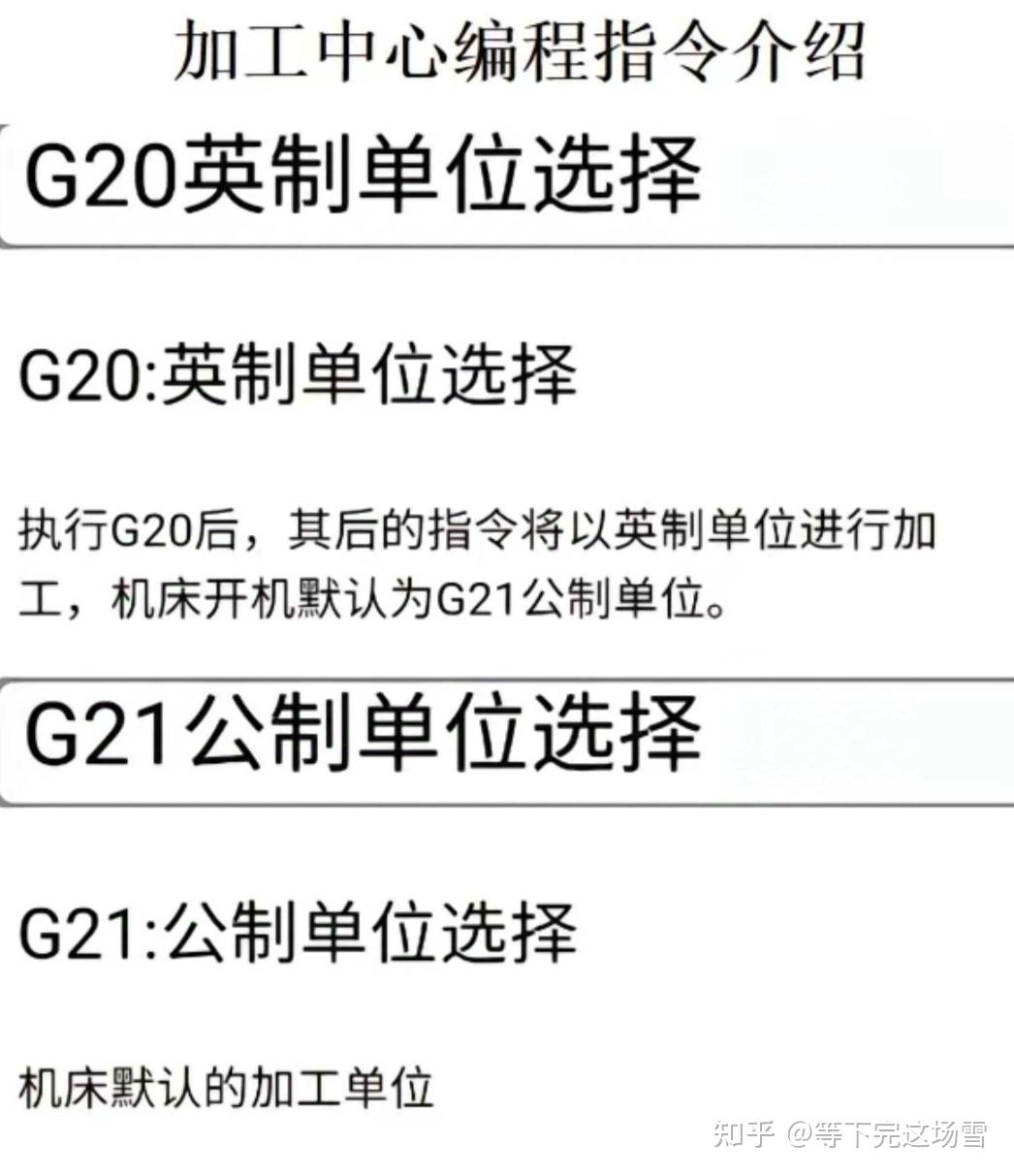 数控编程G代码介绍-G17、G18、G19、G20、G21 - 知乎