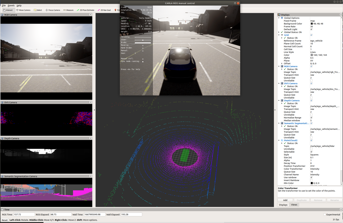 RVIZ显示CARLA点云+相机, Carla-ros-bridge工程文件笔记 - 知乎