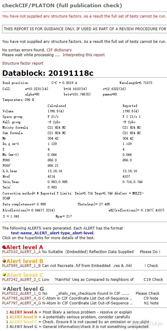 CheckCIF-PLAT005, 008, 010, 012和995 - 知乎