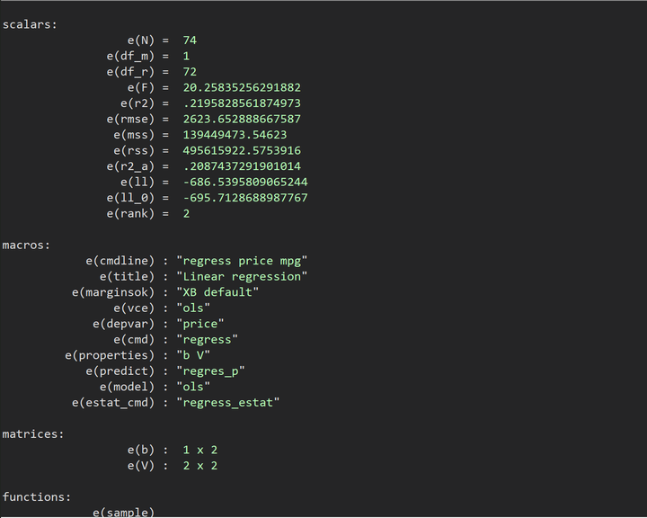 Stata学习：如何提取输出结果中的单个系数？ - 知乎