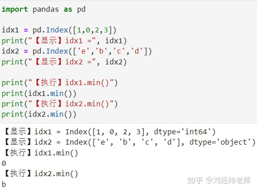返回 Index 中的最小值 pandas.Index.min() - 知乎