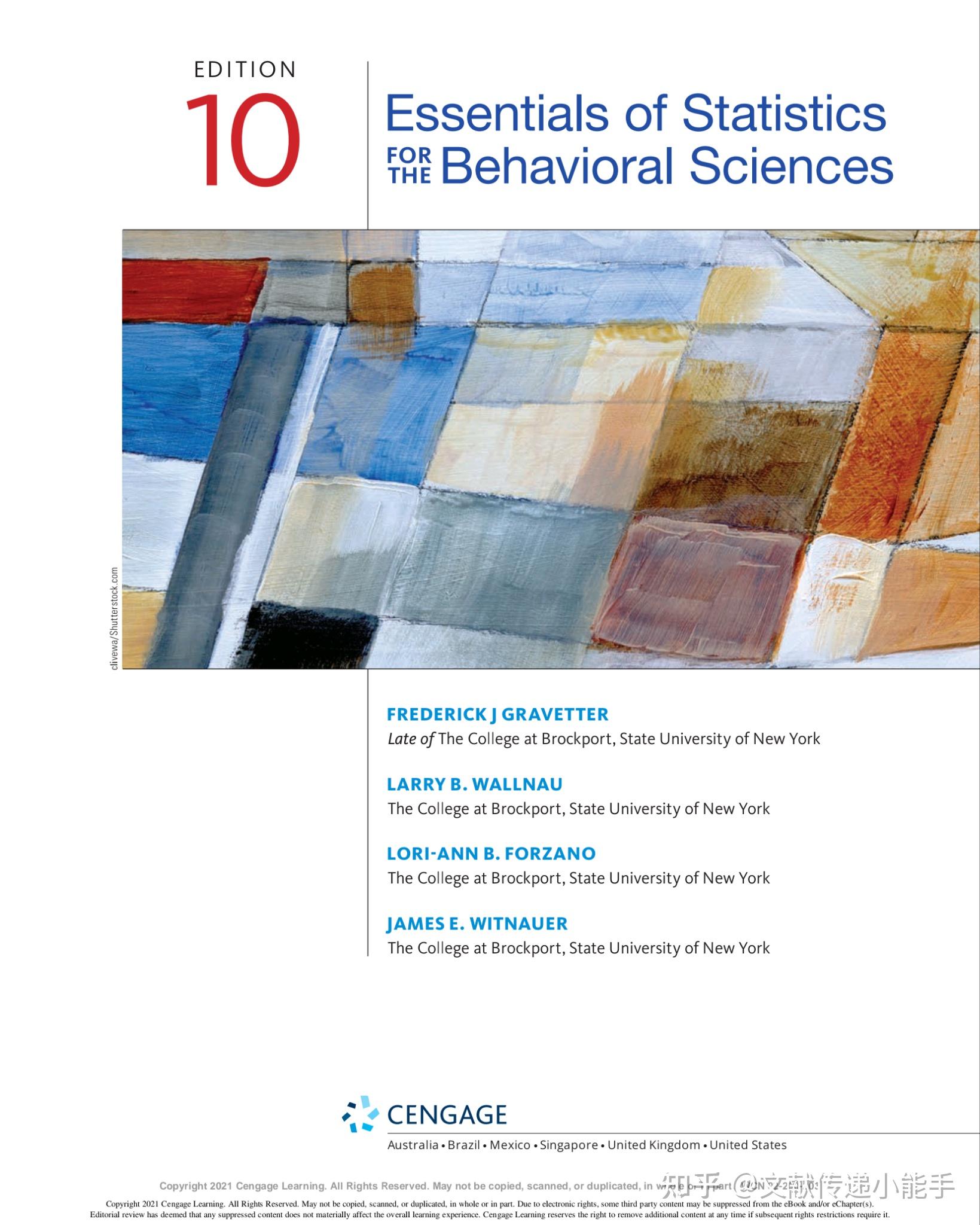 F J Gravetter, L B. Wallnau,etc. Essentials Of Statistics For The Behavioral Sciences 10th - 知乎