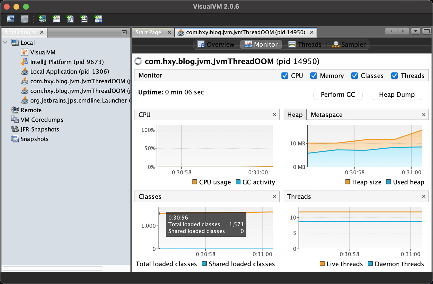 IDEA 中使用 JvisualVM 监控程序运行情况 - 知乎