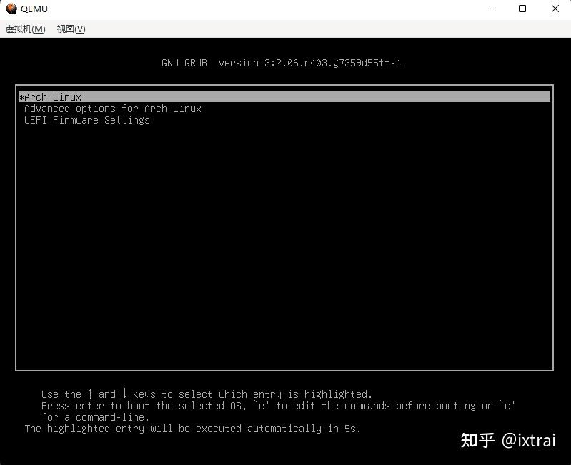 Qemu + Arch + UEFI + GRUB 安装 - 知乎