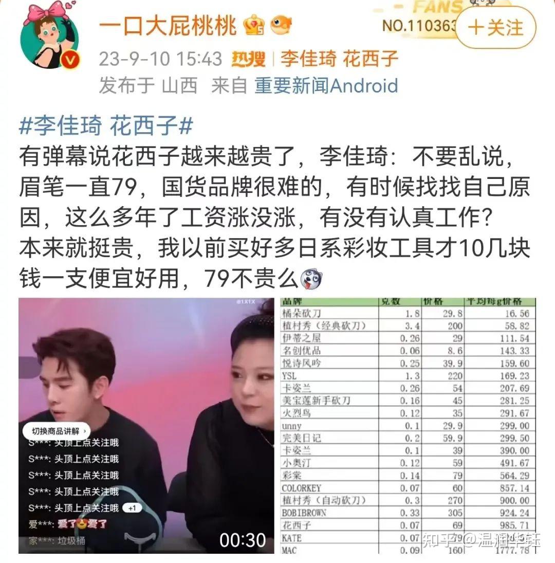 李佳琦怼网友翻车，79块钱一支的花西子眉笔到底贵不贵？ - 知乎