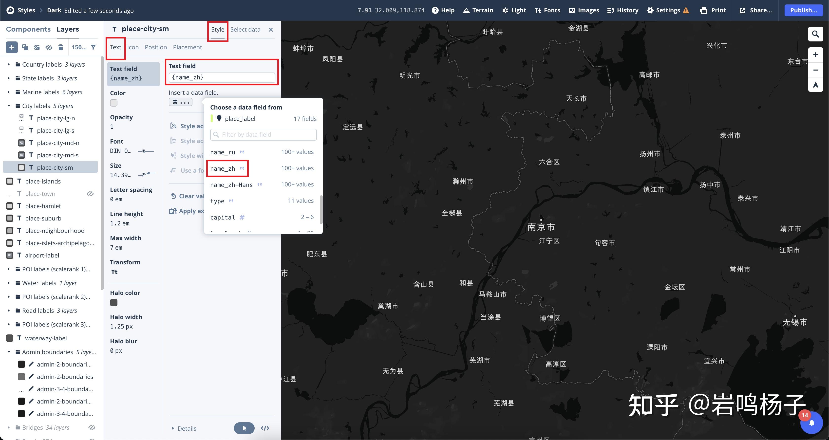 请问mapbox地图中的标注怎么把英文的改成中文的？ - 知乎
