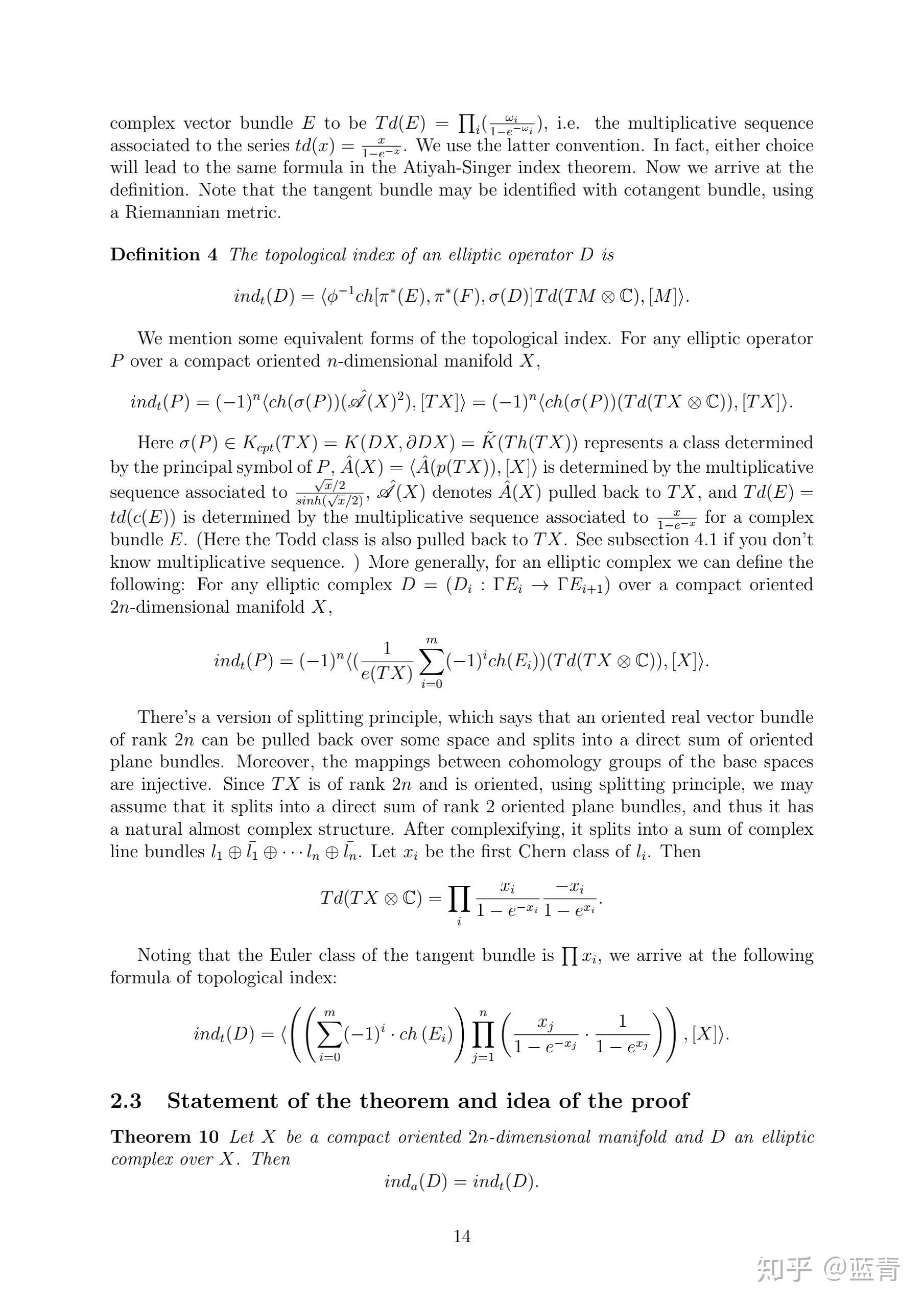 A Brief Introduction to Index Theorems 指标定理简介 - 知乎