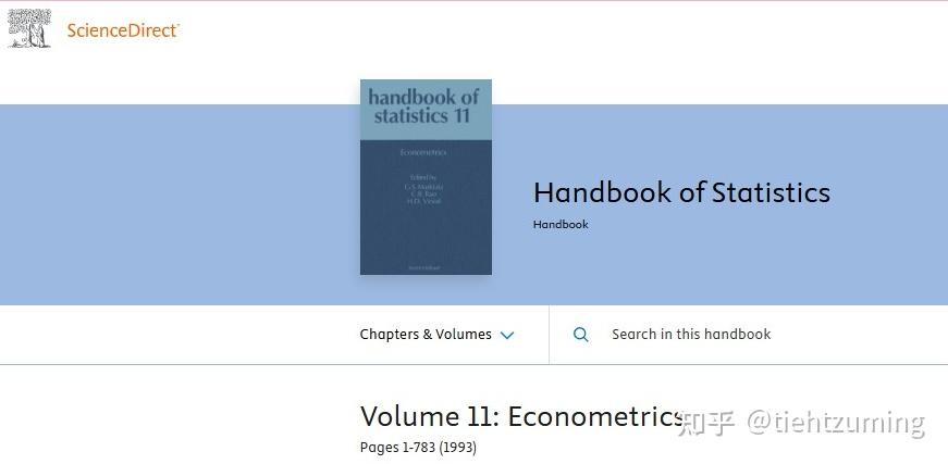 Handbook of Statistics | Volume 11: Econometrics 计量经济学 - 知乎