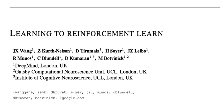[强化学习6] Learning to Reinforcement Learn - 知乎