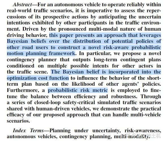 RACP: Risk-Aware Contingency Planning with Multi-Modal Predictions - 知乎