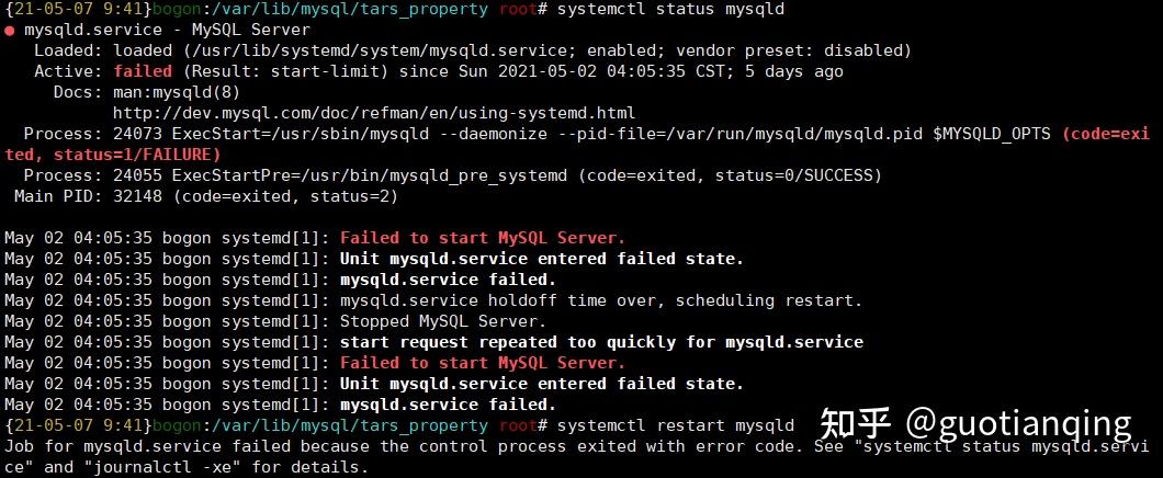 Mysql历险记: Job for mysqld.service failed because the control process exited with error code - 知乎