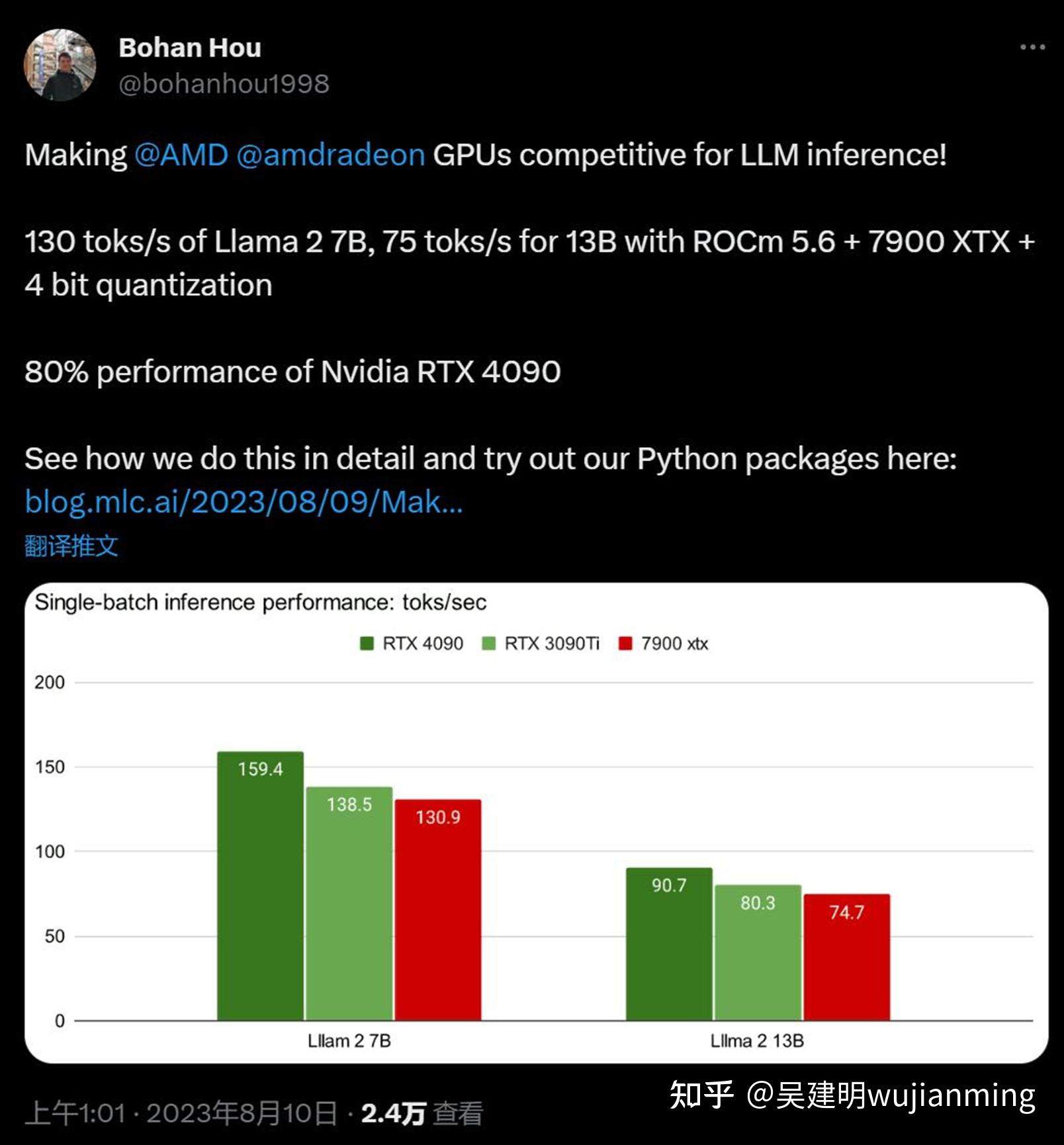 大模型与A卡跑大模型性能 - 知乎