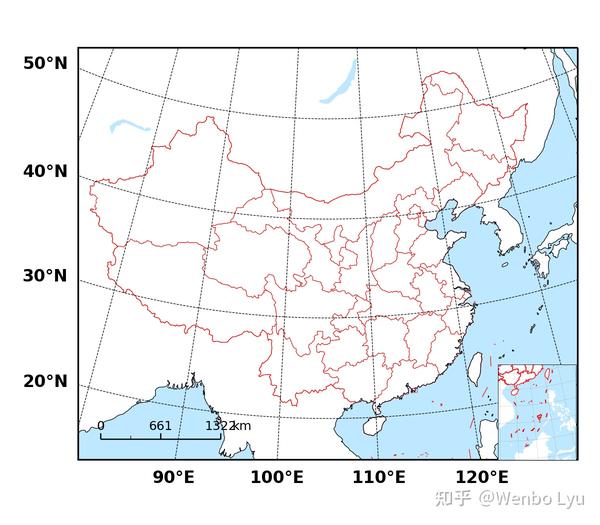 (cartopy系列案例1)绘制带有经纬网和九段线的标准中国地图 - 知乎