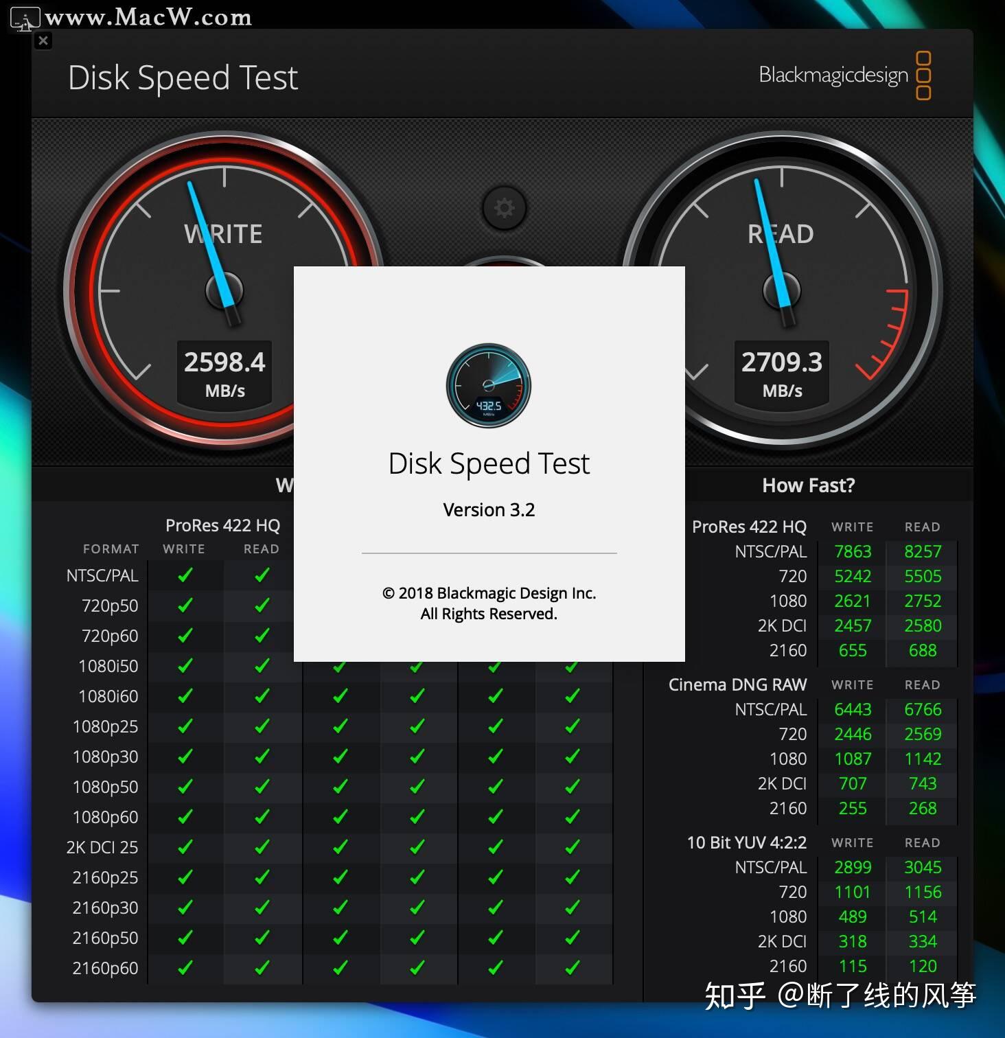 哪里有好用的mac硬盘测速工具？Blackmagic Disk Speed Test怎么样 - 知乎