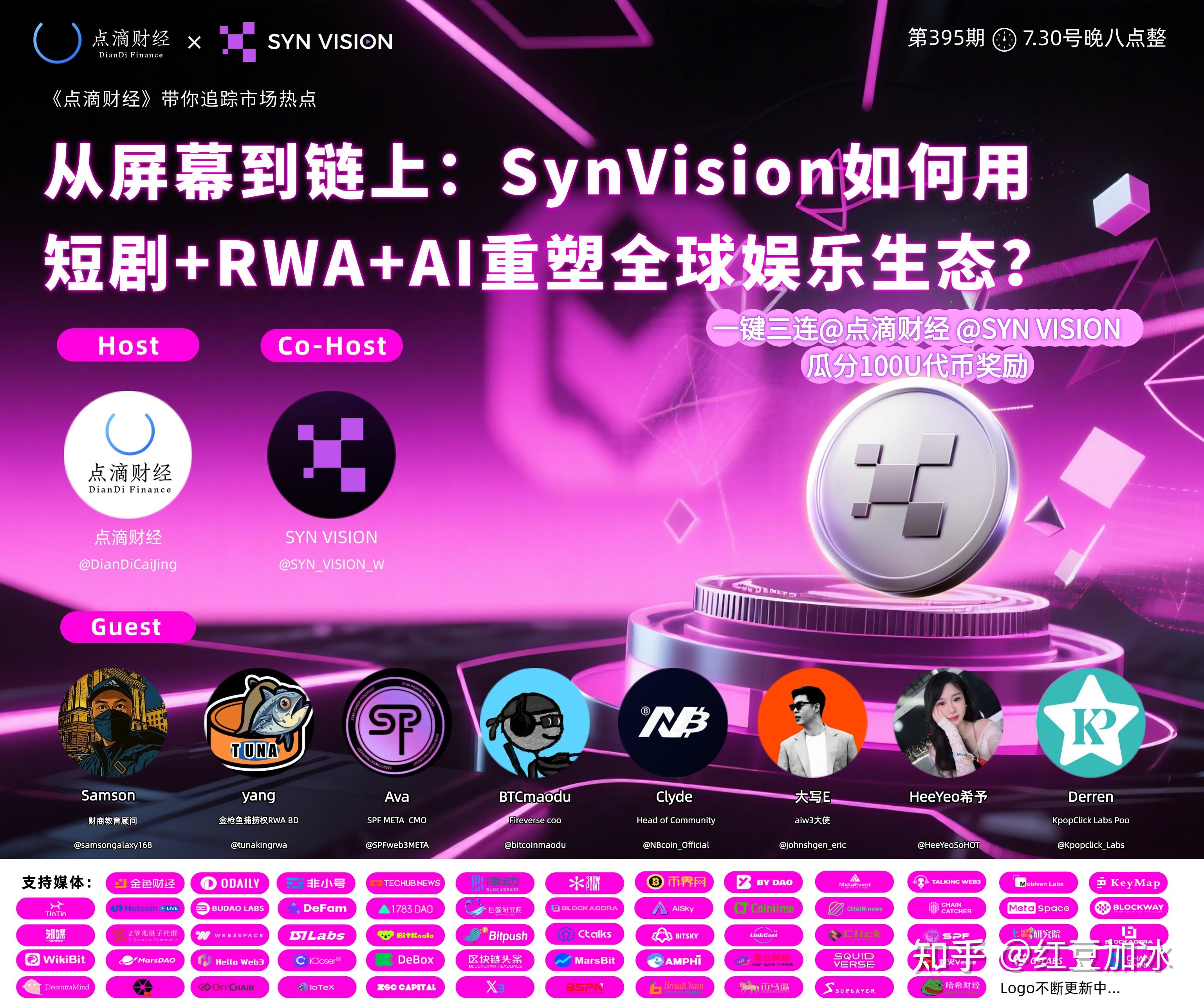 点滴财经Space第395期：从屏幕到链上，SynVision如何用短剧+RWA+AI重塑全球娱乐生态 - 知乎