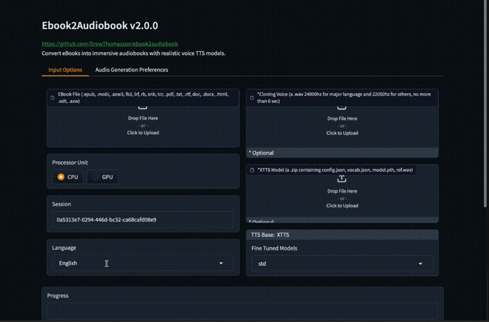 5.6K Stars!【推荐】用AI听书时代来了！开源工具 ebook2audiobook 让电子书秒变有声书 - 知乎