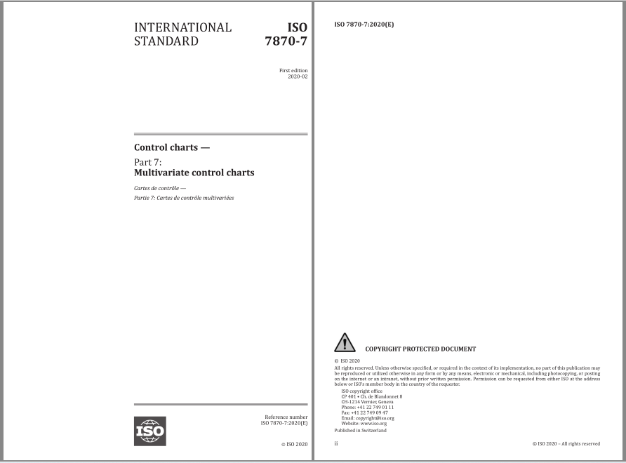 ISO 7870-7-2020【中文版翻译PDF原版】中文名称：控制图--第7部分:多变量控制图 - 知乎