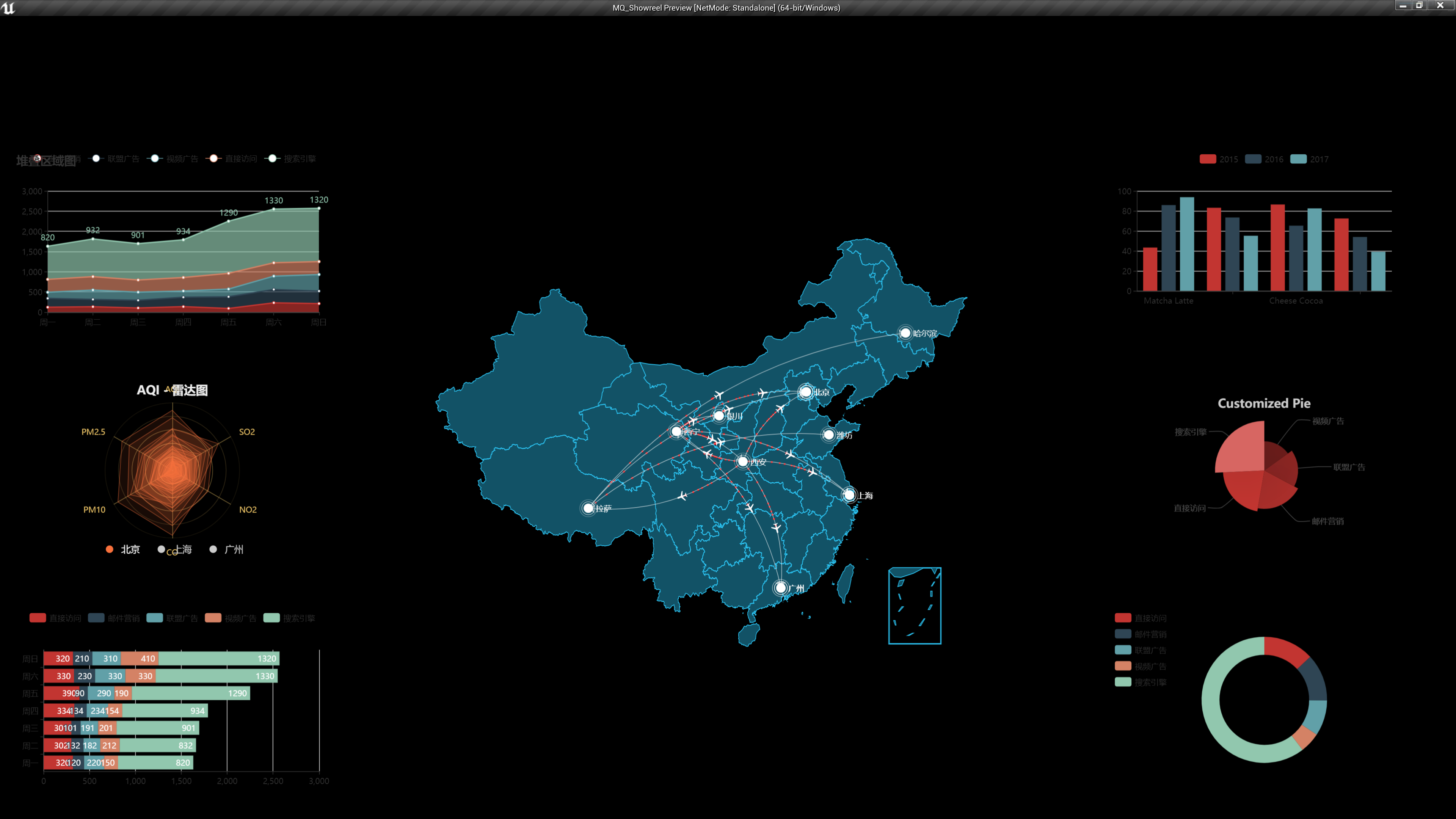 【UE4】嵌入ECharts大数据可视化中国地图 - 知乎