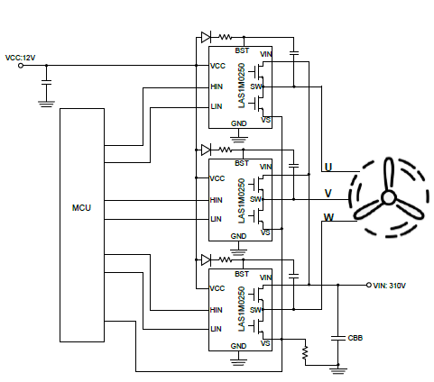 LAS1M0250 500V Half-Bridge Module For Small Appliance Motor Drive ...