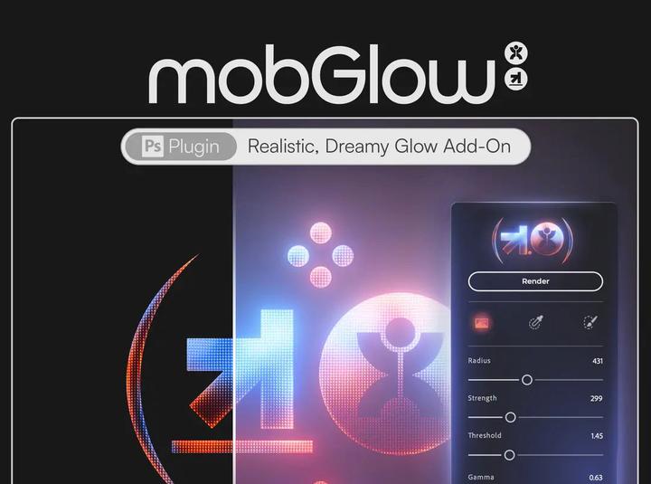 DoronSupply / Doron Studio - mobGlow Photoshop Plugin v1.0.1 复古梦幻电影胶片柔和 ...