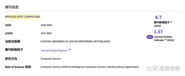 重点推荐：计算机，人工智能二区SCI，TOP期刊，《Applied Soft Computing》，因子8.7 - 知乎
