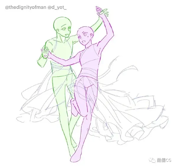 绘画参考丨双人舞蹈姿势素材 - 知乎