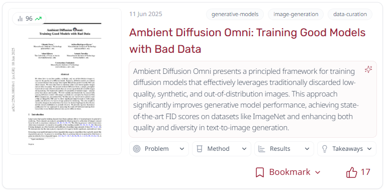 [alphaXiv速递] [MIT] Ambient Diffusion Omni：利用劣质数据训练优质模型 - 知乎