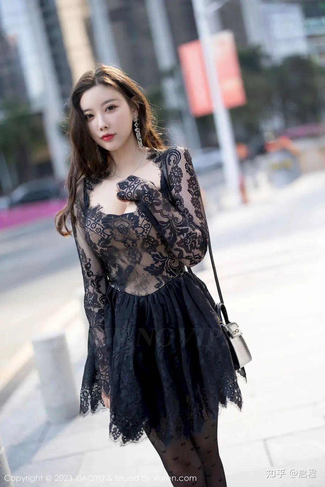 [性感] 女神杨晨晨Yome黑丝蕾丝连衣短裙丰腴身材写真 - 知乎