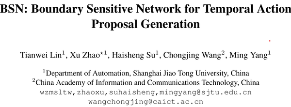 [ECCV 2018 时序动作提名生成] BSN: Boundary Sensitive Network for Temporal Action Proposal Generation 长文 ...