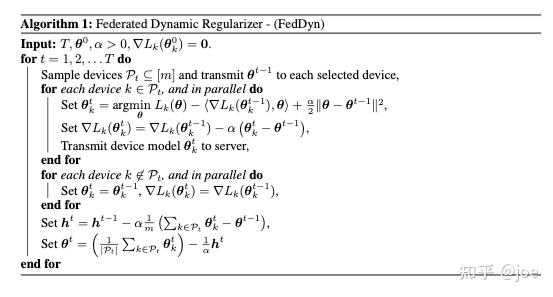 联邦学习学习记录：Federated Learning Based on Dynamic Regularization - 知乎